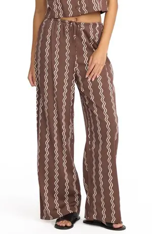 BILLABONG Another Wave Drawstring Cotton Blend Pants - Espresso Brown