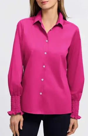 Foxcroft Shirred Shirts For Women