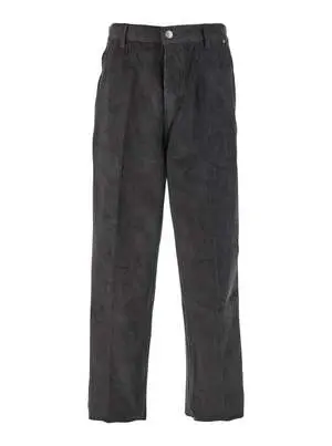 Ami AMI Paris Velvet Trousers With Logo Patch - Grey