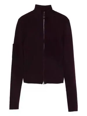 Victoria Beckham High-neck Zip-front Cardigan