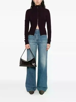 Victoria Beckham High-neck Zip-front Cardigan