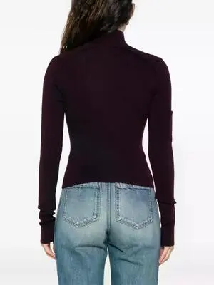 Victoria Beckham High-neck Zip-front Cardigan