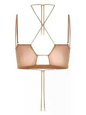 MAISON CLOSE Cross-back Bralette - Neutrals
