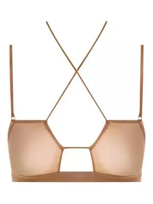 MAISON CLOSE Cross-back Bralette - Neutrals