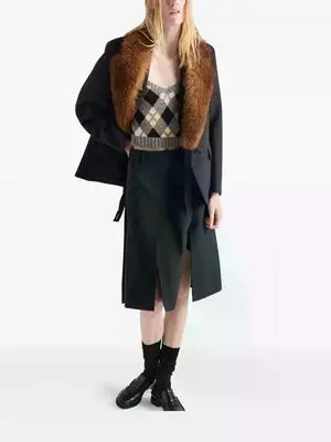 Prada Argyle-pattern Ribbed Top