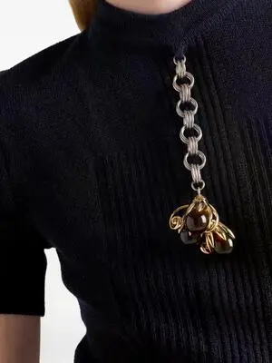 Prada Pendant-embellished Ribbed Sweater