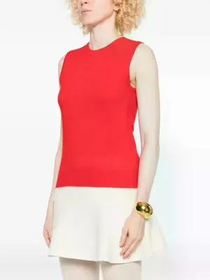 Arch4 Sleeveless Round Neck Top - Red
