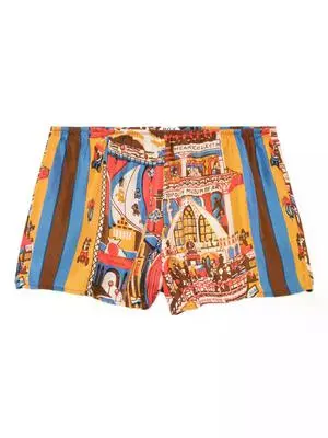 BODE Manhattan Island Printed Shorts - Orange