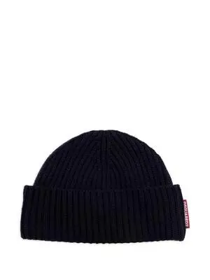 Dsquared2 Ribbed Wool Beanie - Blue