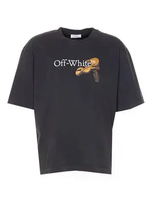 Off-white White Black Graphic Tee