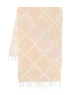 LIU JO Logo-pattern Fringed Scarf