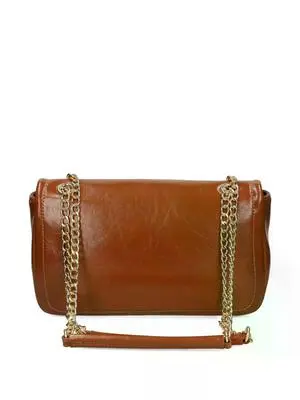 Moschino Logo-plaque Studded Shoulder Bag - Brown