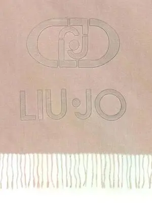 Liu Jo Logo-embroidered Fringed Scarf