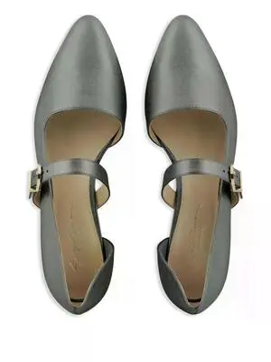 Giorgio Armani Lamé-effect Leather Ballerina Shoes