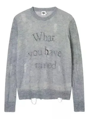 B+AB Distressed Sweater - Grey