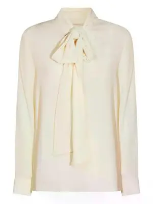 GLANSHIRT Pussy-bow Long-sleeve Blouse - Neutrals