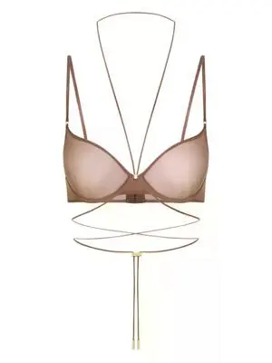 MAISON CLOSE Balconette Cross-back Bra - Brown