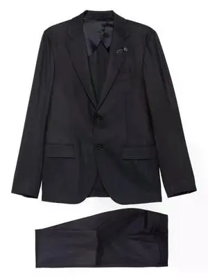 LARDINI Pinstripe Cotton Suit - Blue