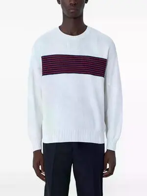 Visvim Striped-detail Crew-neck Jumper