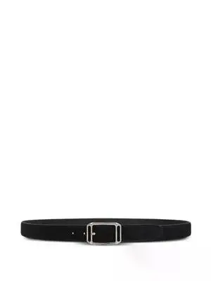 TOM FORD Leather Belt With Rectangular Buckle - Black