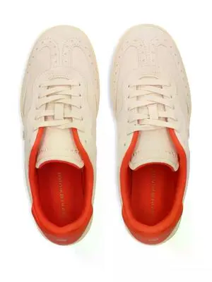 Tommy Hilfiger Heritage Perforated Leather Sneakers - Neutrals