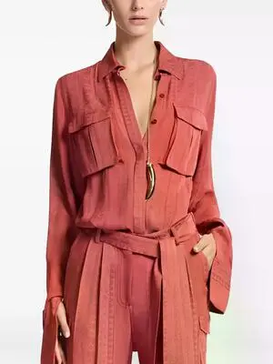 Elie Saab Jacquard Jumpsuit - Red