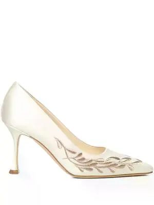 Manolo Blahnik Embroidered Pumps