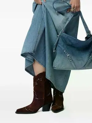 Paris Texas 60mm Janice Studded Boots - Brown