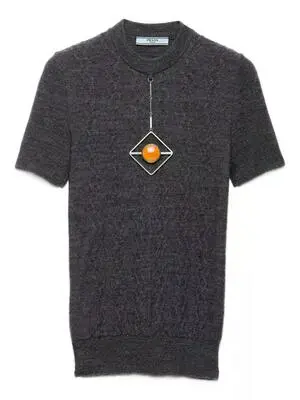 Prada Pendant-embellished Short-sleeve Sweater
