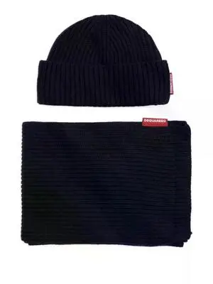 Dsquared2 Ribbed Wool Beanie - Blue