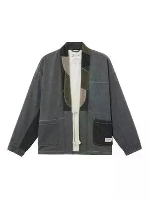 AFTERMATHS Panelled Patchwork Jacket - Grey