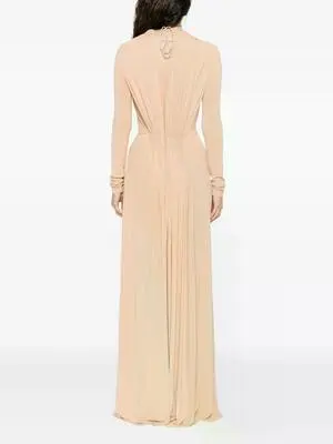 Victoria Beckham Gathered-detail Maxi Dress - Neutrals
