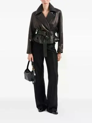 Giorgio Armani Belted Leather Jacket