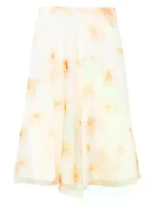 Altuzarra Floral-print Silk Midi Skirt - White
