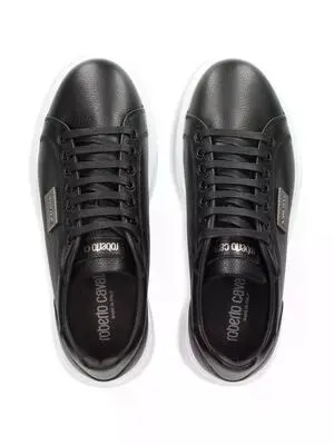 Roberto Cavalli Leather Plaque Sneakers