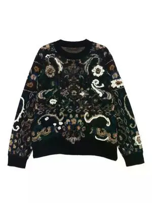 Sacai Floral-pattern Crew-neck Sweater