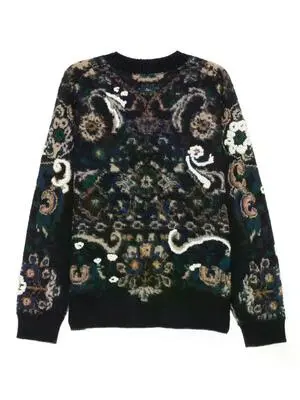 Sacai Floral-pattern Crew-neck Sweater