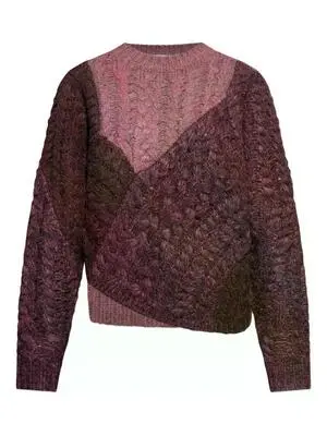 MARANT ETOILE Cable-knit Patchwork Sweater