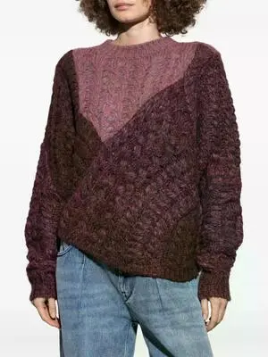 MARANT ETOILE Cable-knit Patchwork Sweater