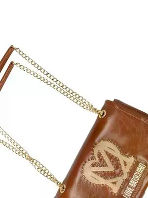 Moschino Logo-plaque Studded Shoulder Bag