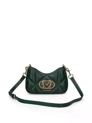 Moschino Quilted Logo-plaque Shoulder Bag - Green