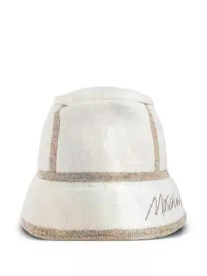 Moschino Panelled Logo Bucket Hat - White