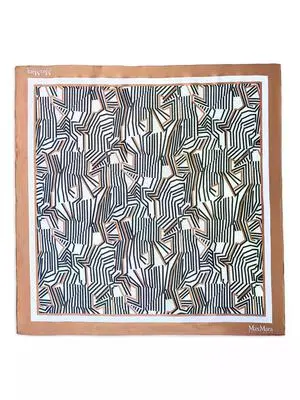 Max Mara Geometric-print Scarf - Brown