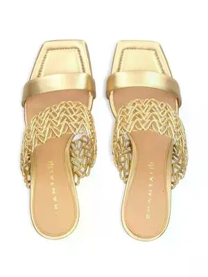 CHANTAL Square-toe Sandals - Gold