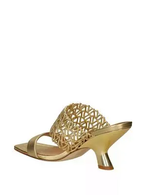 CHANTAL Square-toe Sandals - Gold