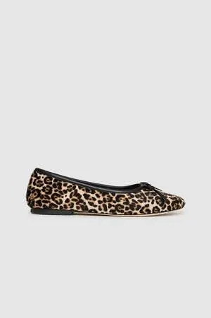 ANINE BING Jamie Embossed Leather Ballerina Flats - Leopard Calf Hair