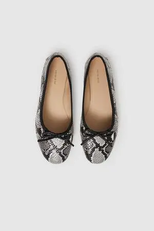 ANINE BING Jamie Embossed Leather Ballerina Flats - Python