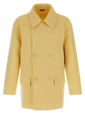 Fendi Felt Caban Coat - Yellow