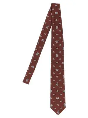 Brioni Jacquard Neck Tie - Brown