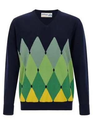 BALLANTYNE Argyle Pattern Cashmere Sweater - Blue